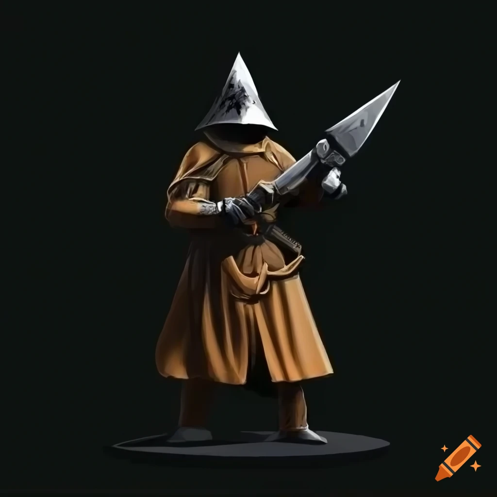 Silhouette of a medieval bandit with a weapon