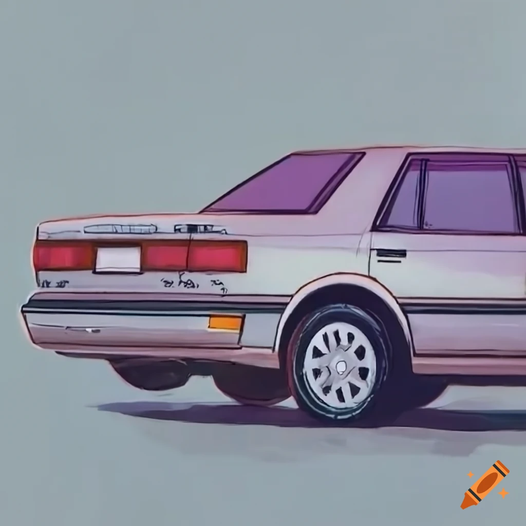 Vintage japanese anime style advertisement with a 1980s toyota camry on ...