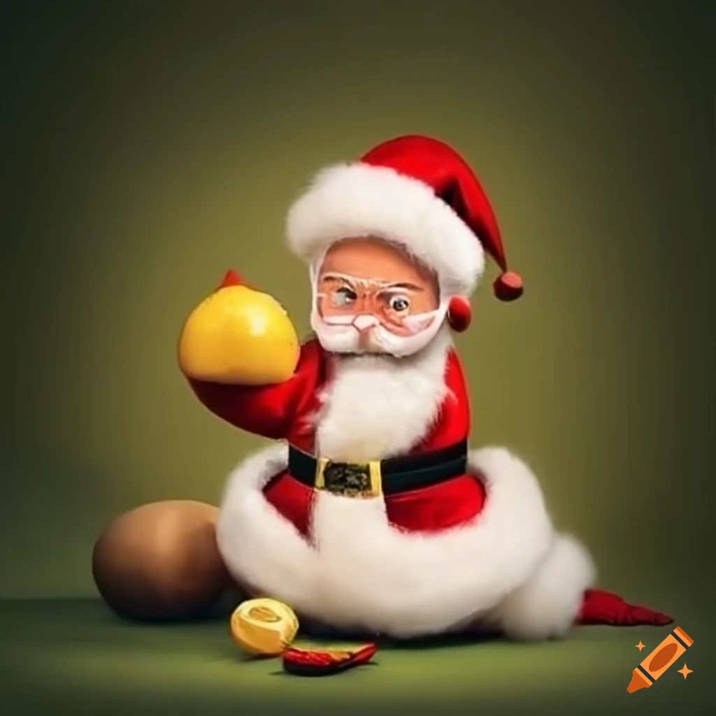 Santa Claus with a lemon charva on Craiyon