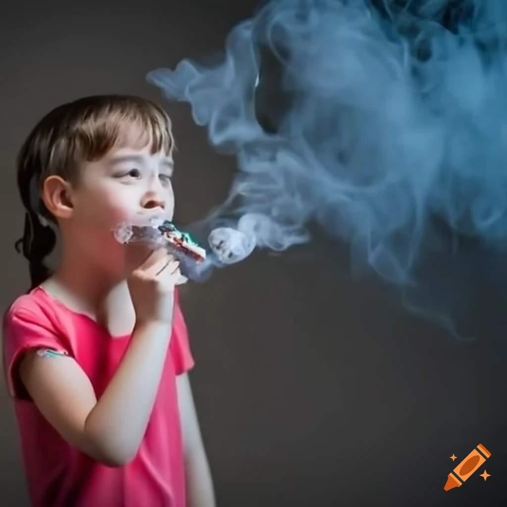 Children enjoying themselves with vape on Craiyon