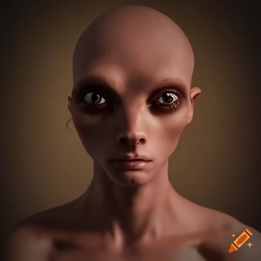 Portrait of a square-jawed alien man with maroon hair on Craiyon