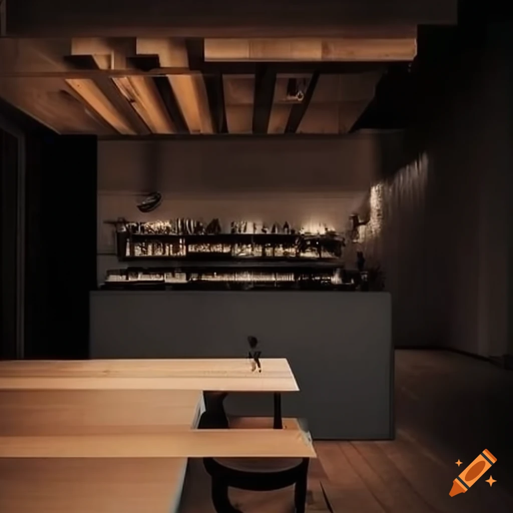 Minimalist architecture of a secluded coffee shop