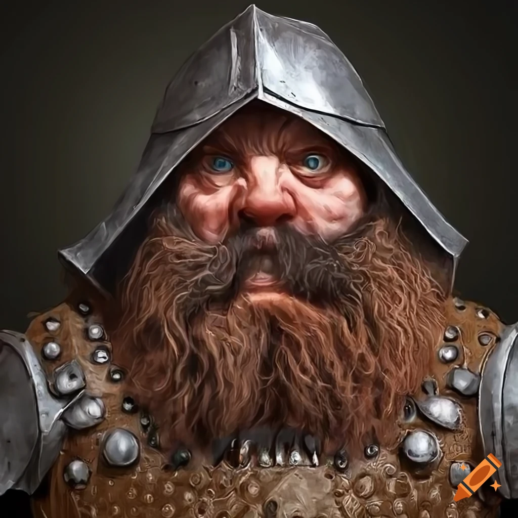 Hyperrealistic artwork of a medieval dwarf town guard inspired by ...