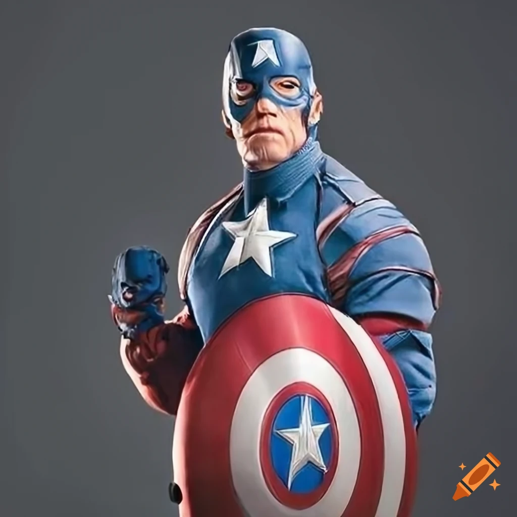 Photo realistic image of Arnold Schwarzenegger as Captain America on ...
