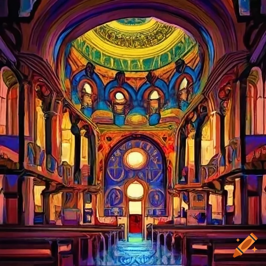 Ancient interior of a synagogue