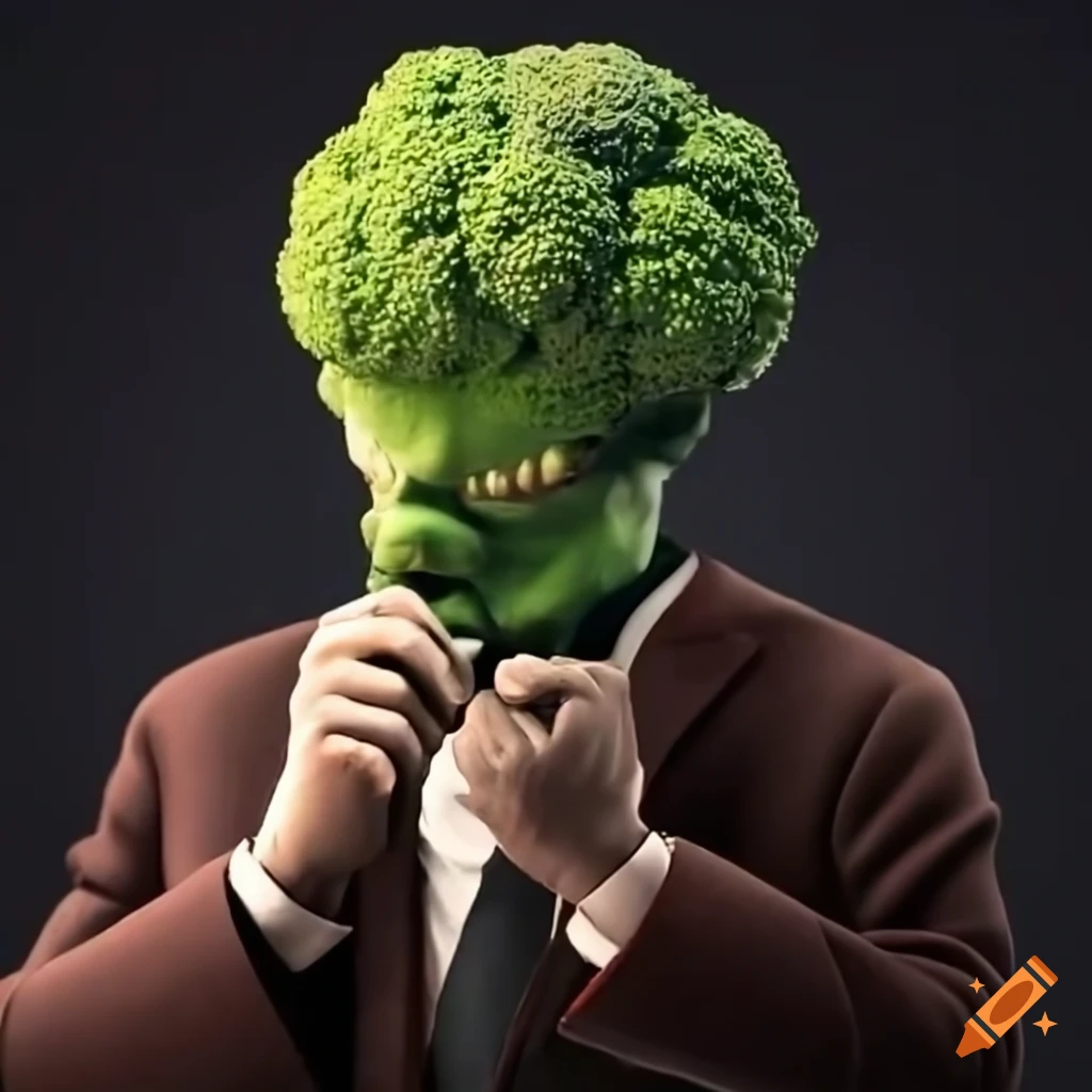 Animated broccoli superhero with mask and cape for kids on Craiyon