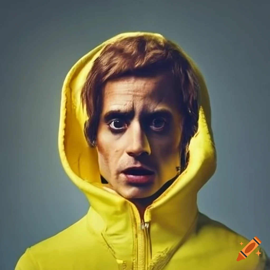 Image of a yellow vest protester with a visible face on Craiyon