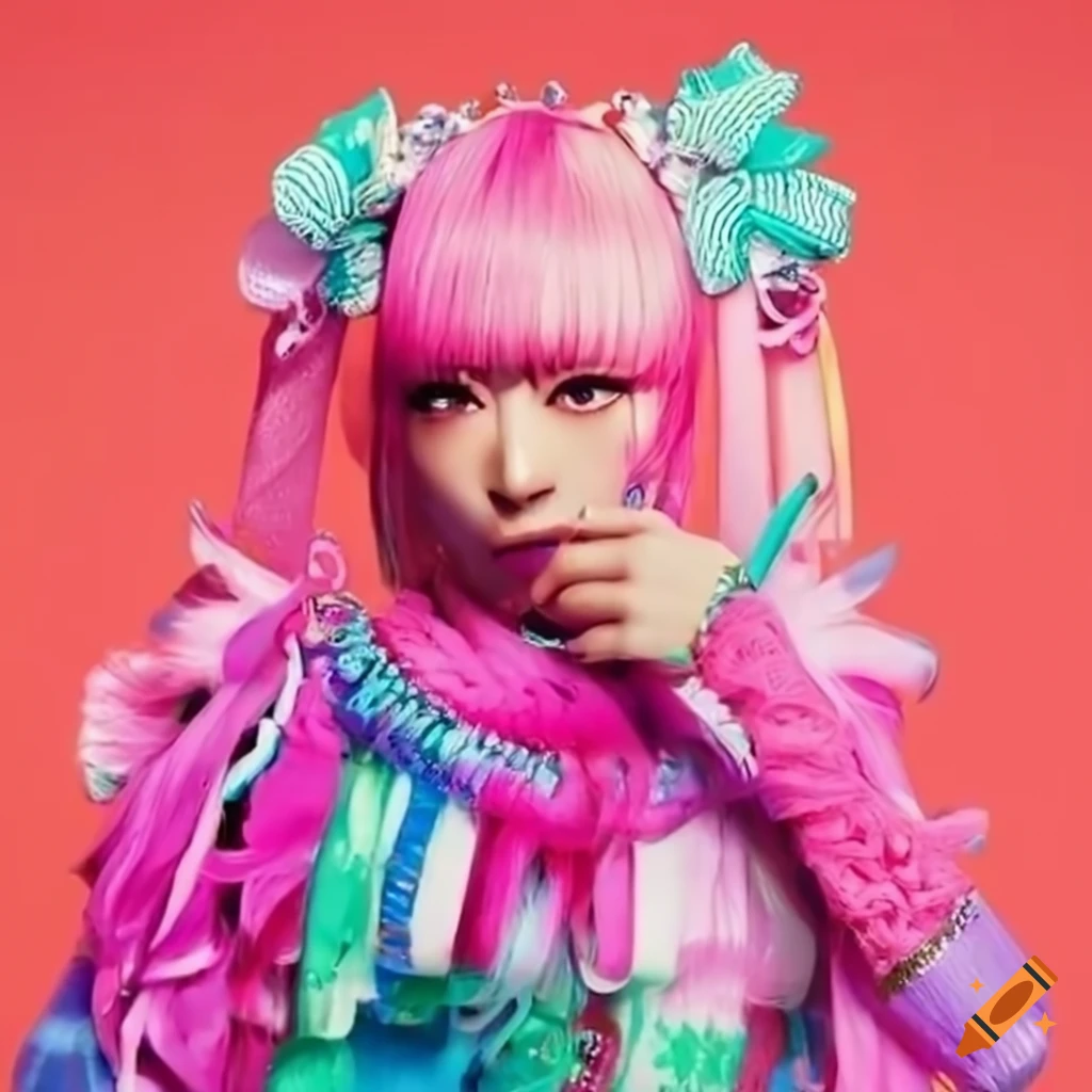 Kyary pamyu pamyu and yasutaka nakata in a royal setting on Craiyon