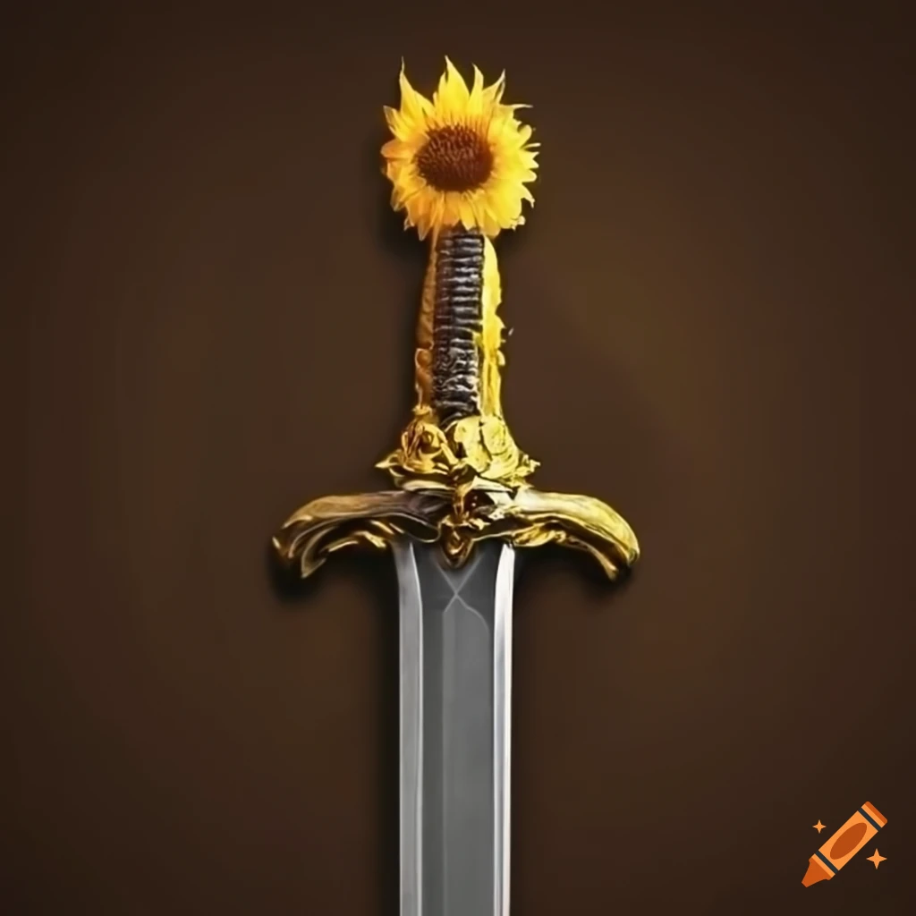 Sword with a sunflower guard on Craiyon