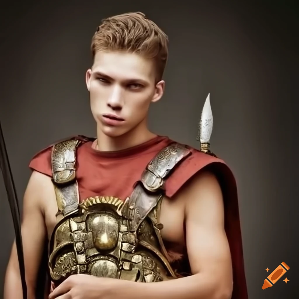 Portrait of a handsome young roman soldier