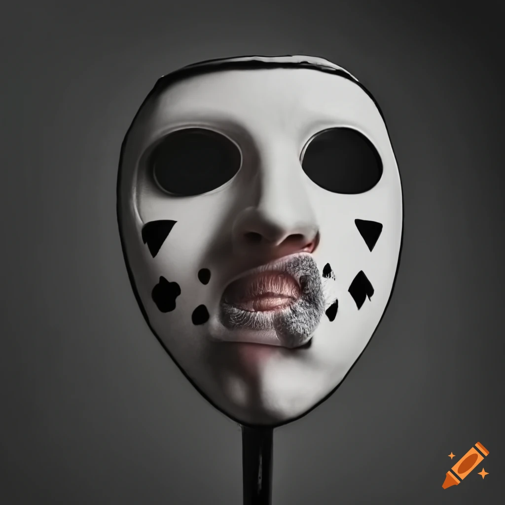 White plain mask with chains on Craiyon