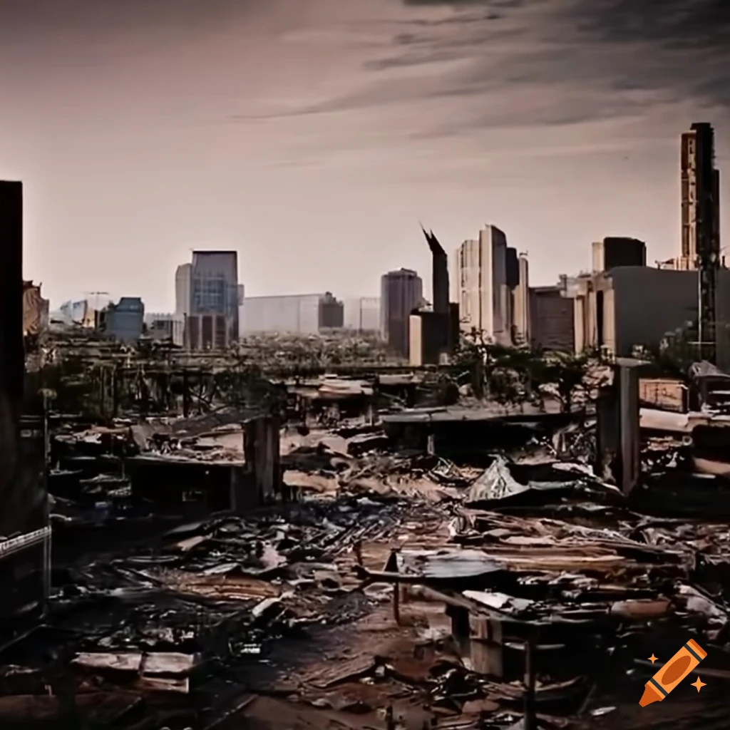 Post-apocalyptic cityscape of phoenix, arizona
