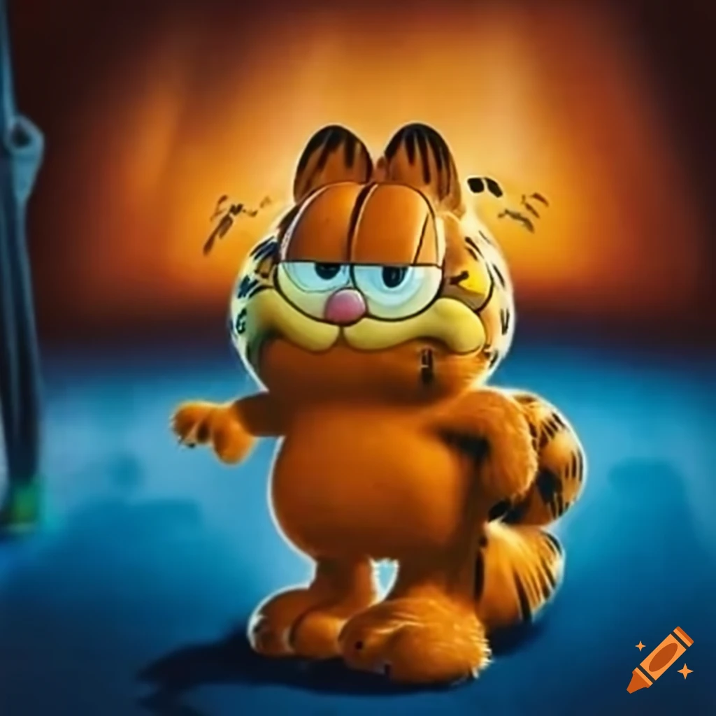Graphic novel cover featuring garfield as a cop on Craiyon