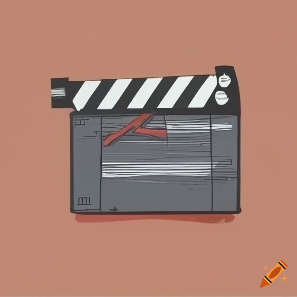 Minimalistic film clap board symbol on Craiyon