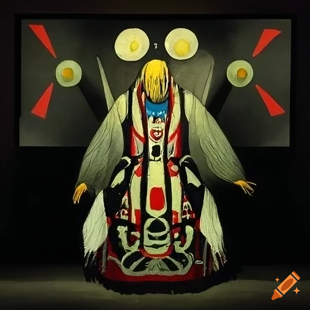 Color lithograph of Native Salish designs on Craiyon