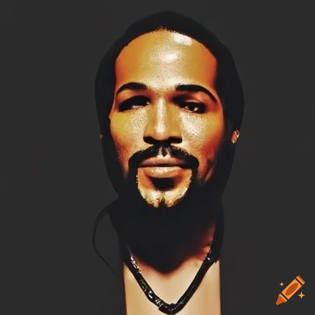 3d artwork of marvin gaye in fluorescent colors on Craiyon
