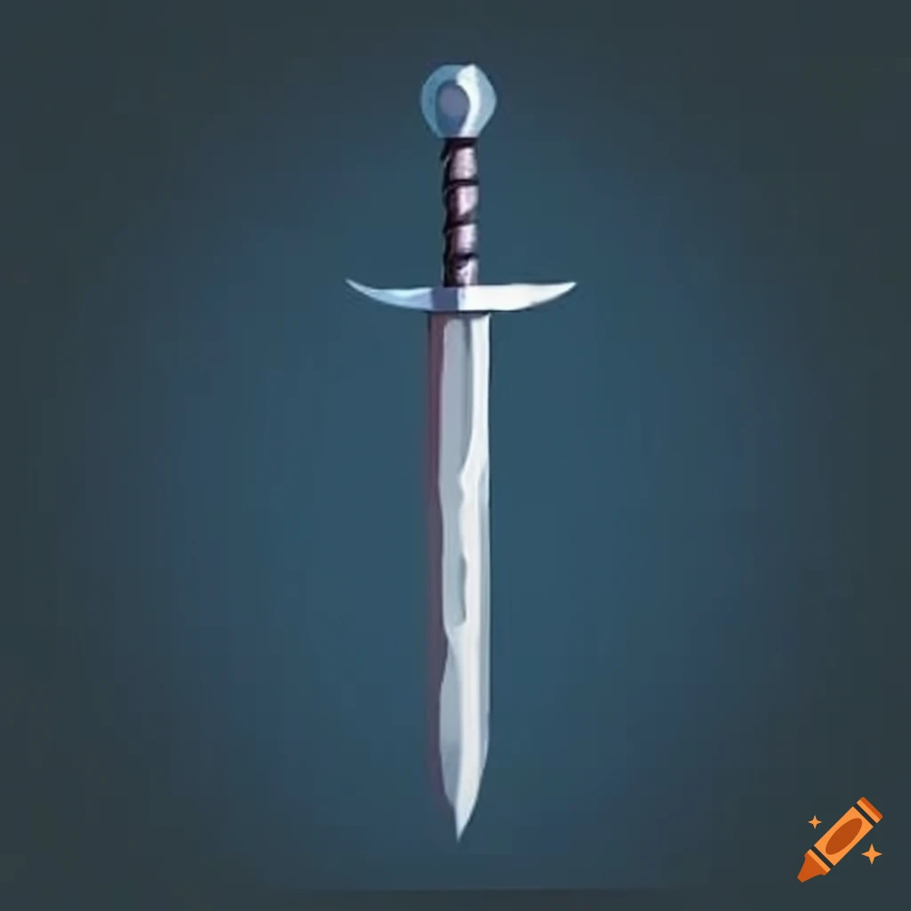 Sleek black and white katana sword in a unique drawn style on Craiyon