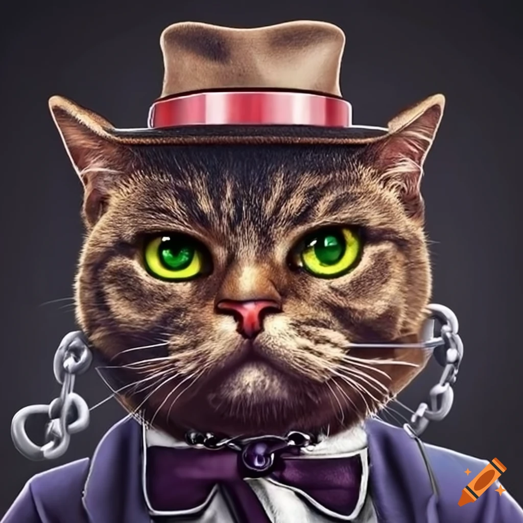 Cat with gangster theme on Craiyon