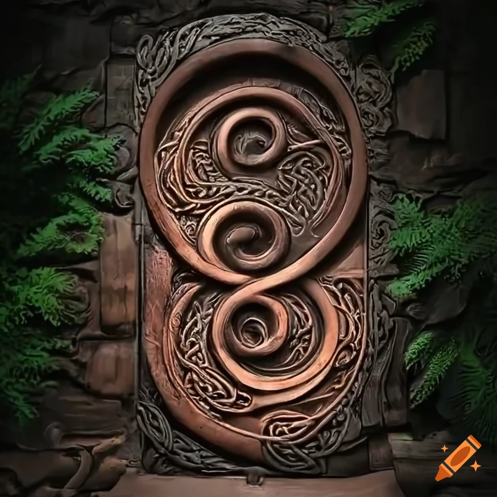 Norse rune jera surrounded by vines on Craiyon