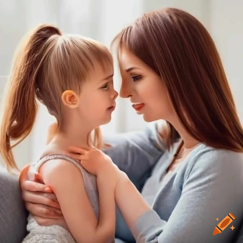 Mother And Daughter Bonding In The Living Room