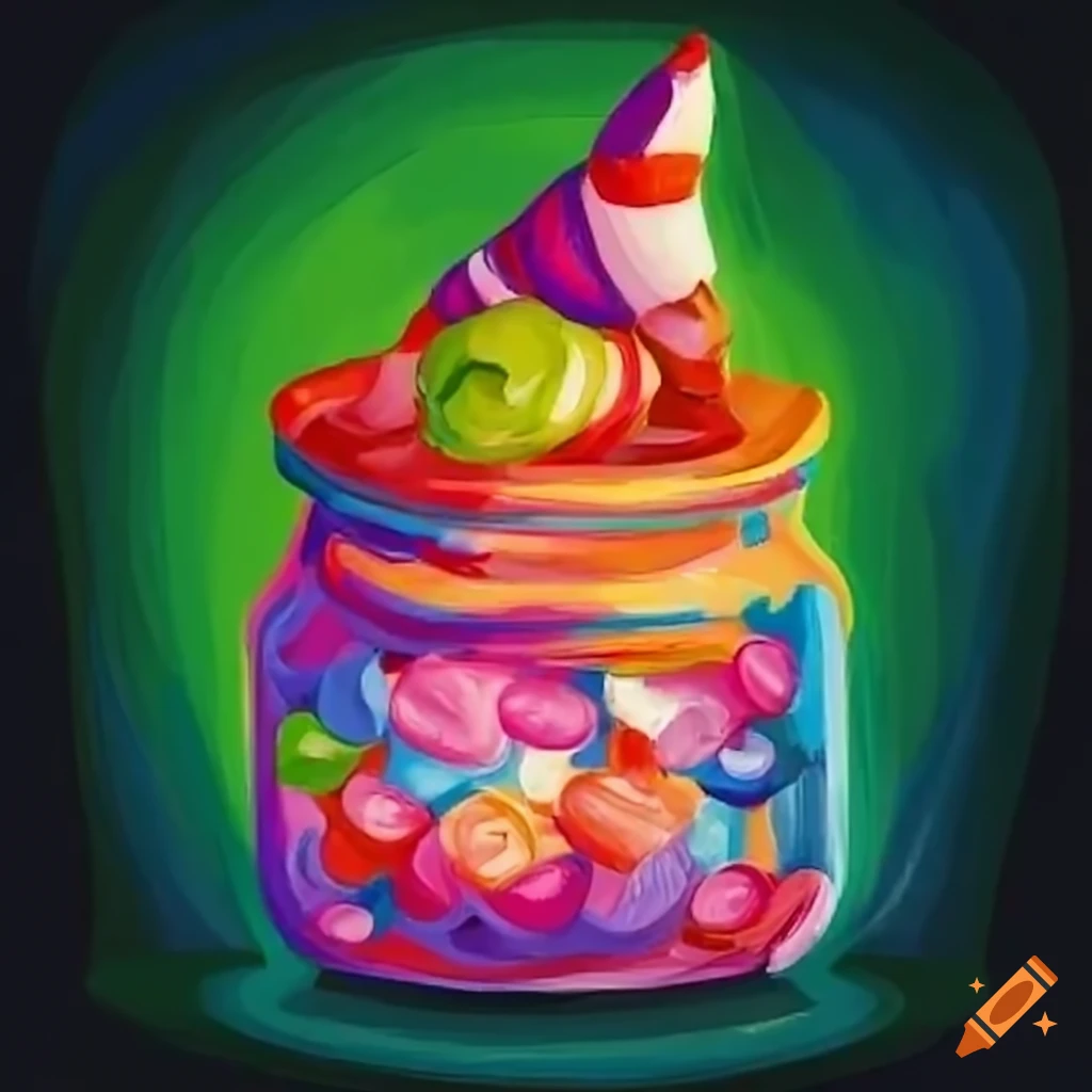 Image of a magical candy jar on Craiyon