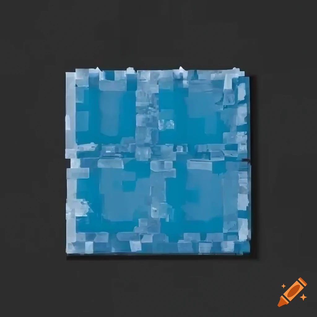 2d ice block wall on black background on Craiyon