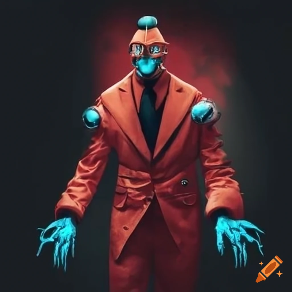 Cosplay of a masked superhuman in a blue and red suit on Craiyon