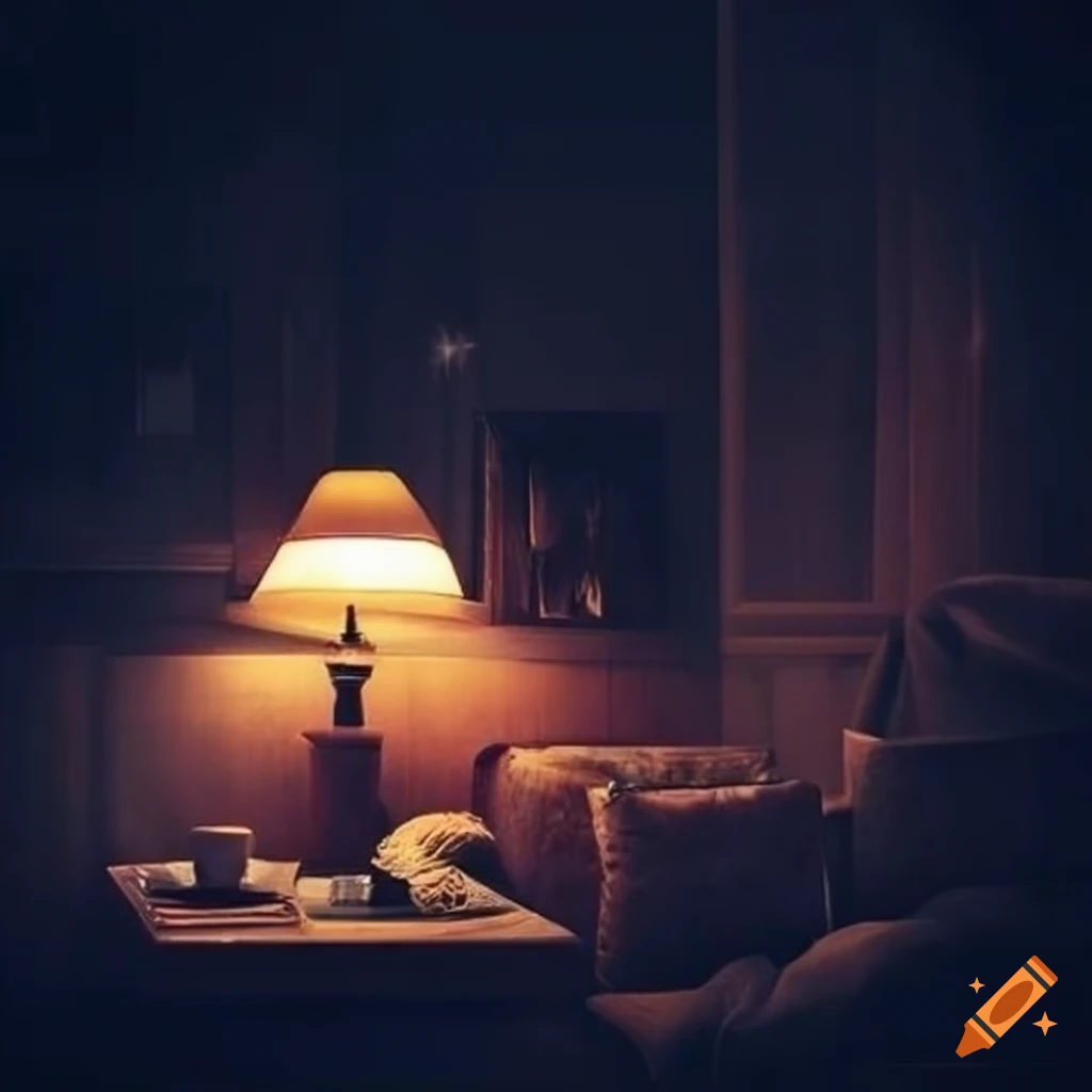Suspenseful atmosphere in a dimly lit apartment on Craiyon