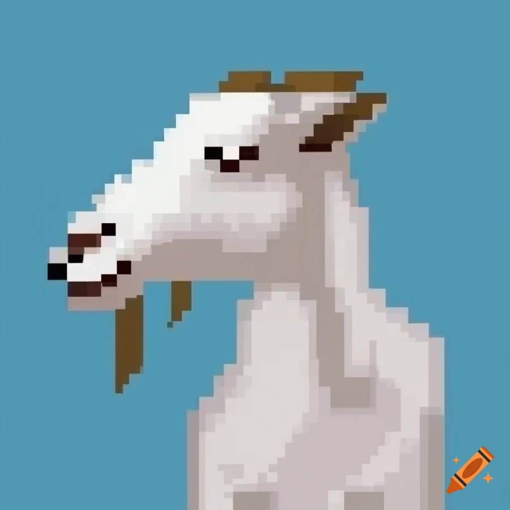 Friendly pixel art goat on white background on Craiyon