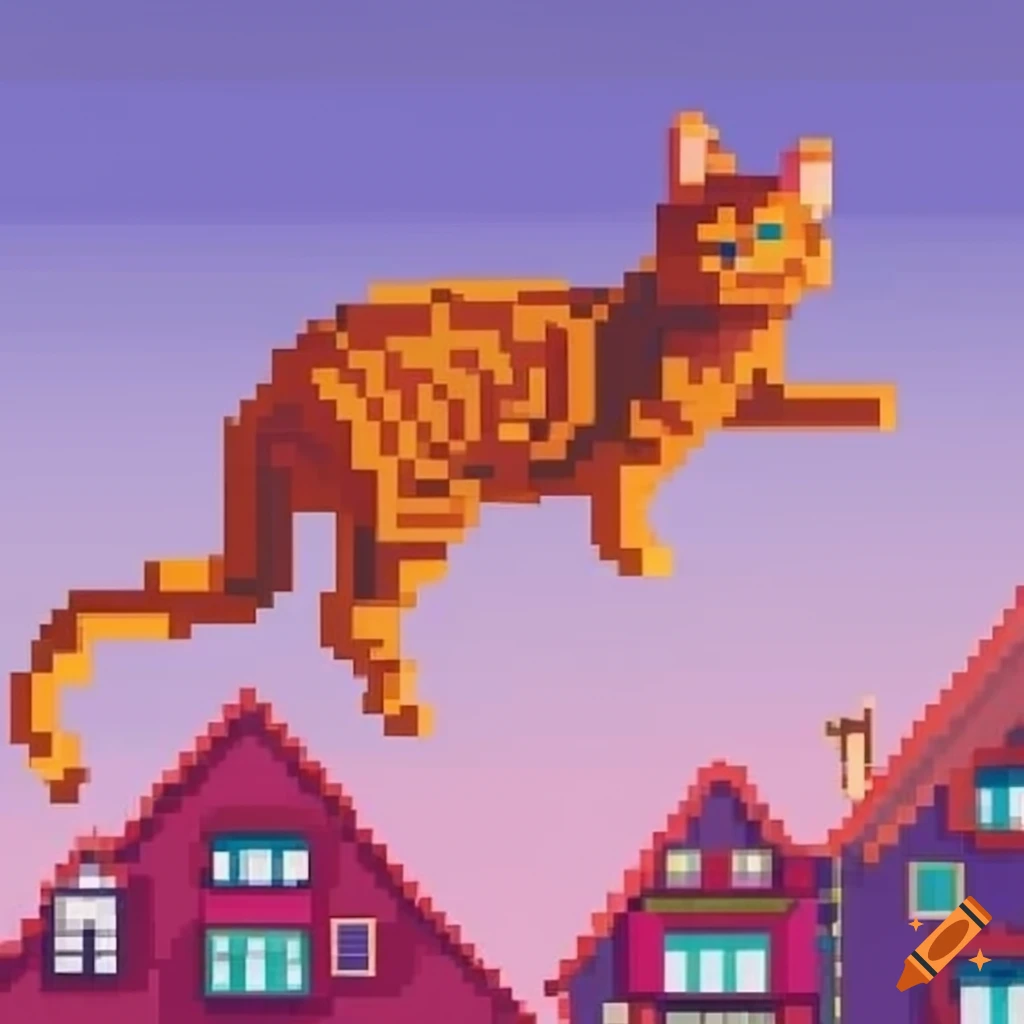 Pixel art caracal for 2d platformer game on Craiyon