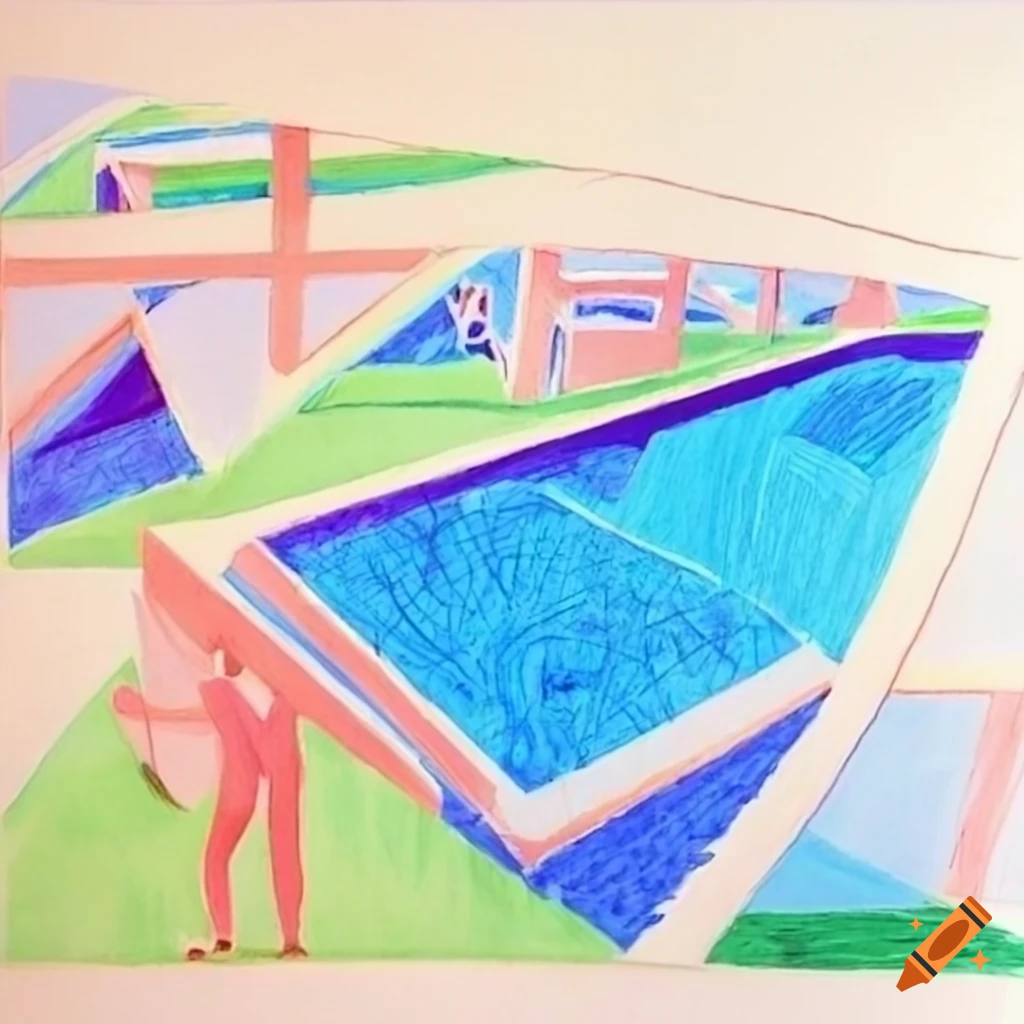 Special-shaped spatial structure inspired by david hockney on Craiyon Special-shaped spatial structure inspired by david hockney on Craiyon