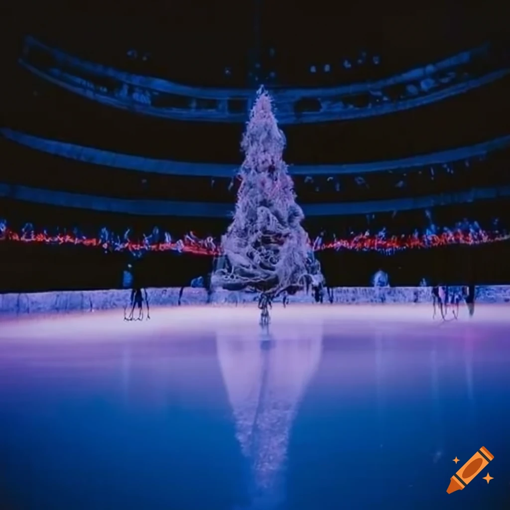 Electric atmosphere of a rock concert on an icy stage with winter ...