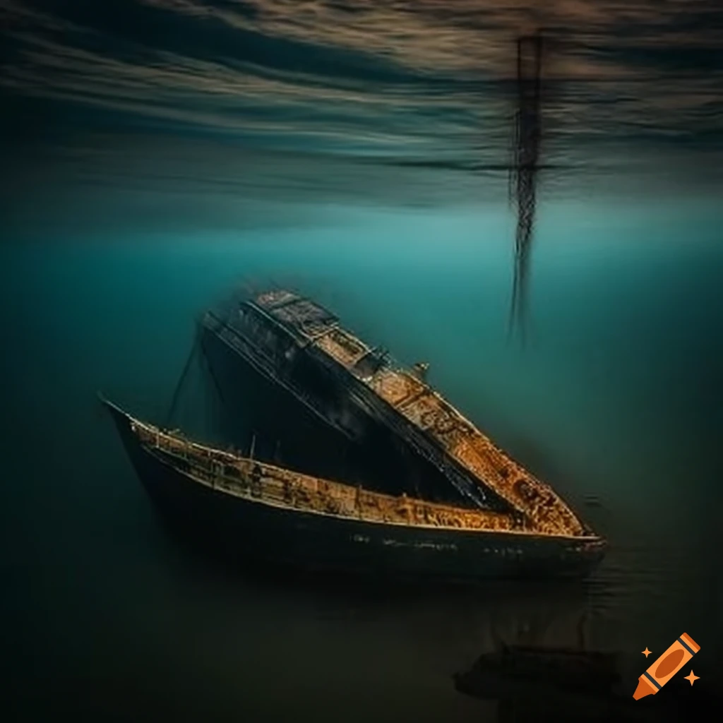 Illustration of a sinking ship