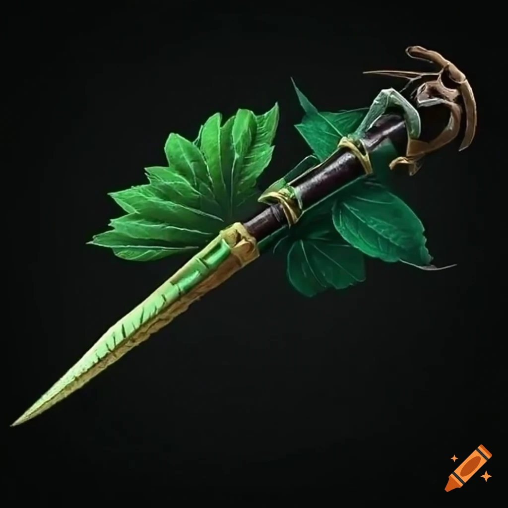 Intricate weapon inspired by leaves