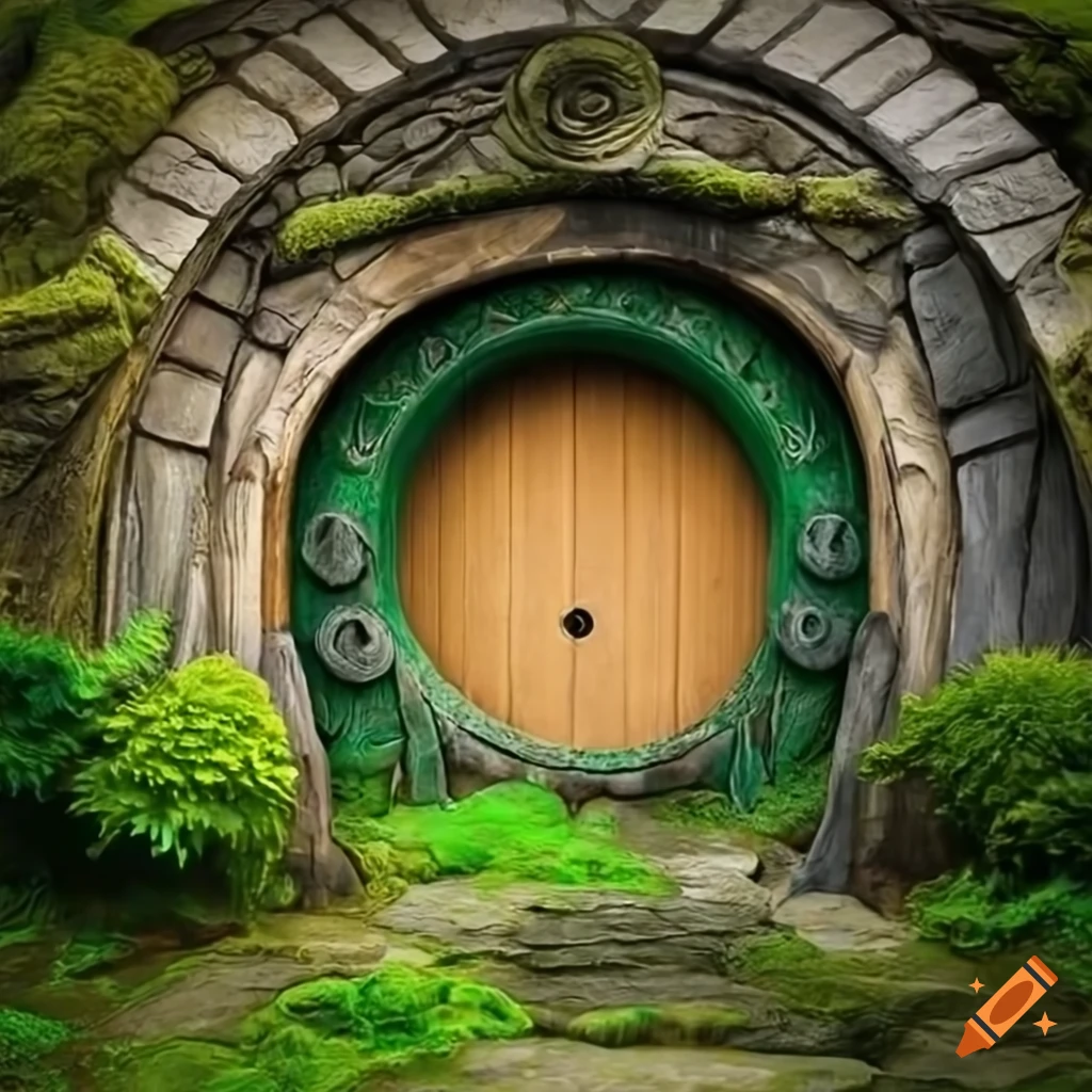 Stone door with african symbols and spiral decorations on Craiyon