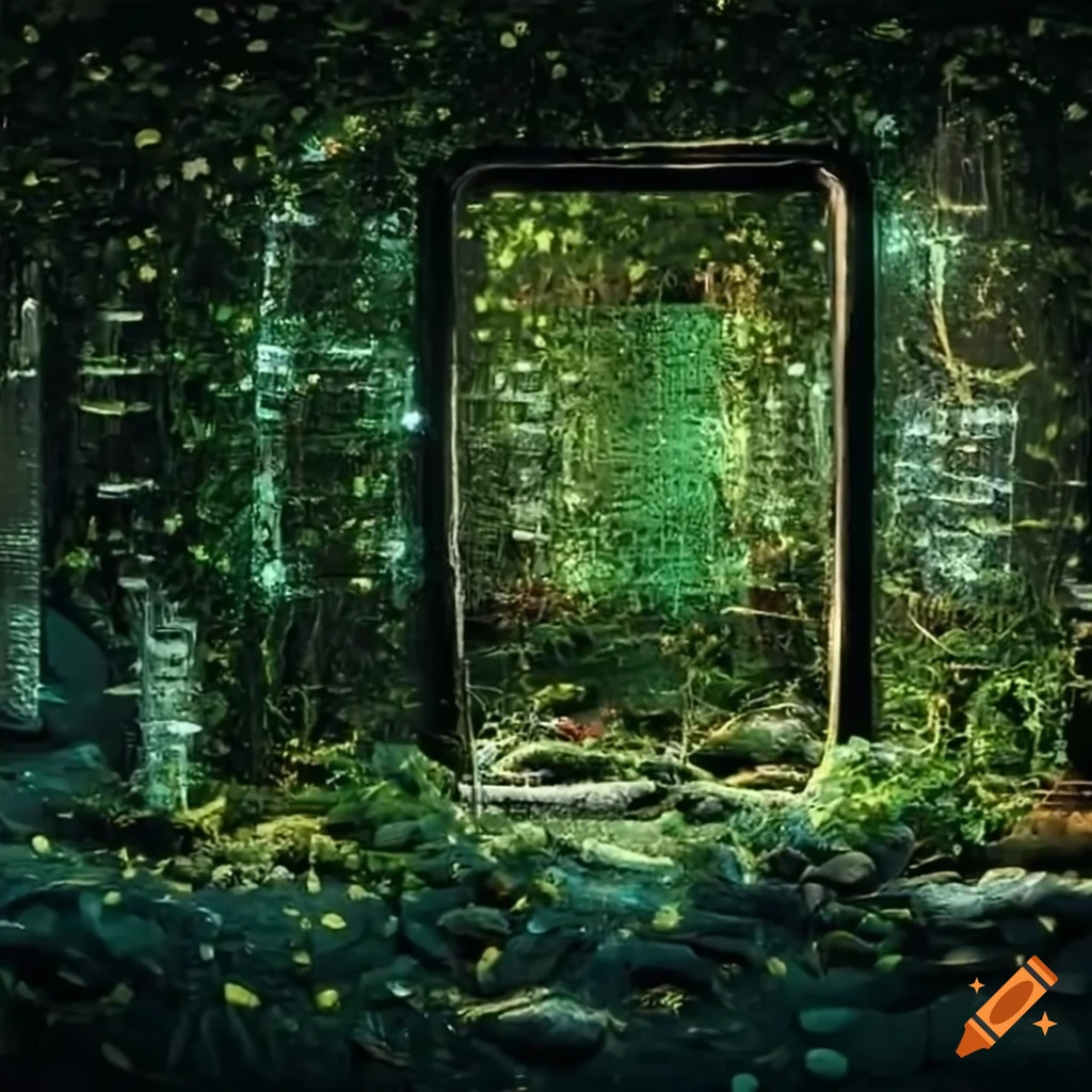 Garden made out of technology and coding on Craiyon