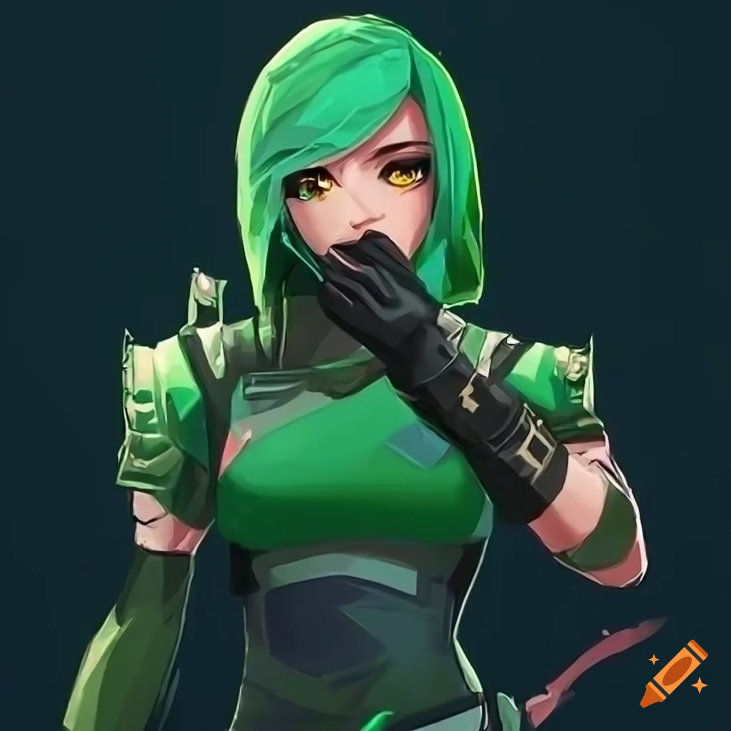 Redhead viper character from valorant on Craiyon