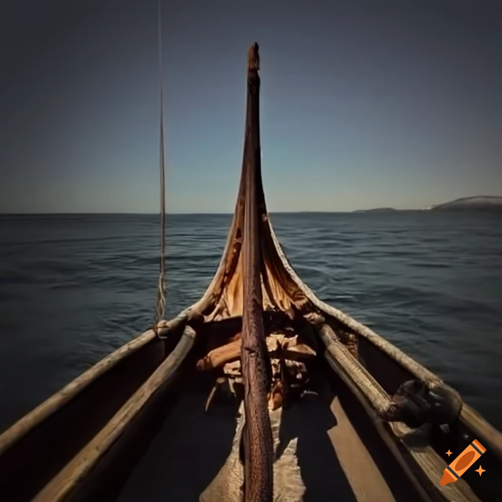Viking ship disembarking on shore on Craiyon