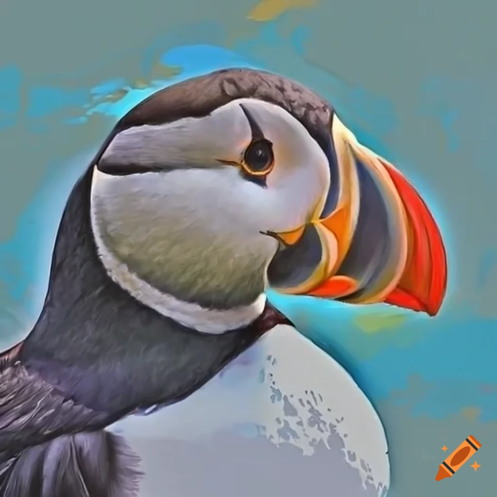 Pixelated sad puffin on Craiyon