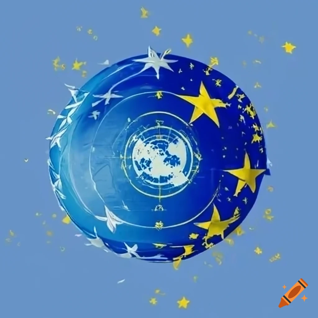 Flags of united nations and european union together on Craiyon