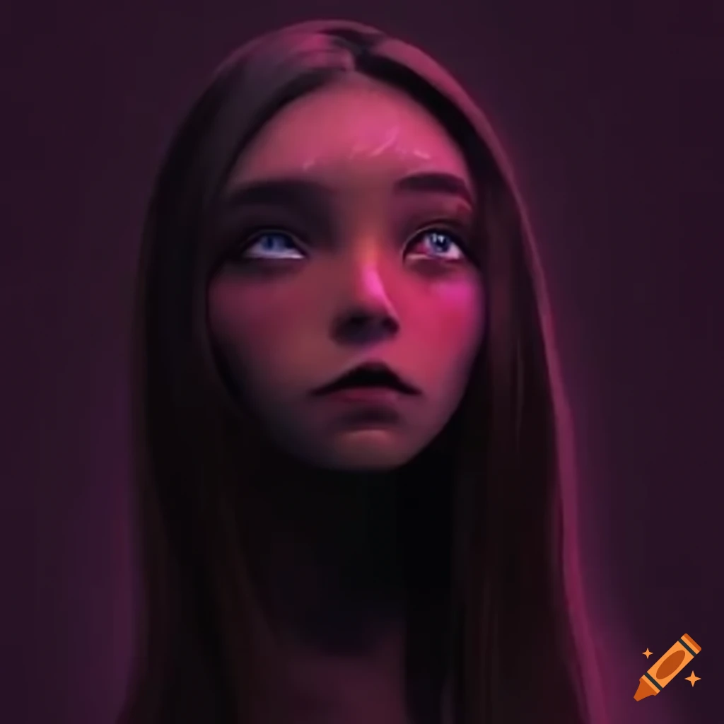 Digital art of a girl losing her identity on Craiyon