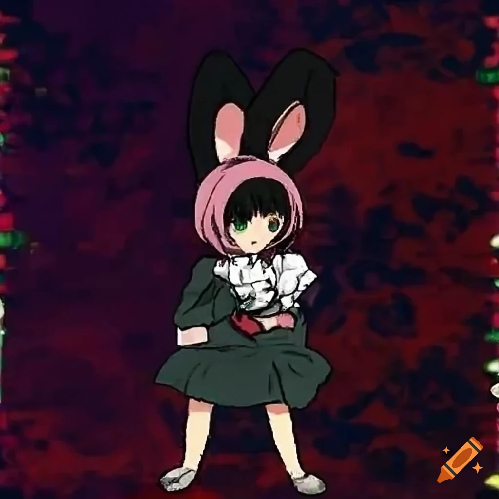 Image of an anime waifu bunny in a video game setting on Craiyon