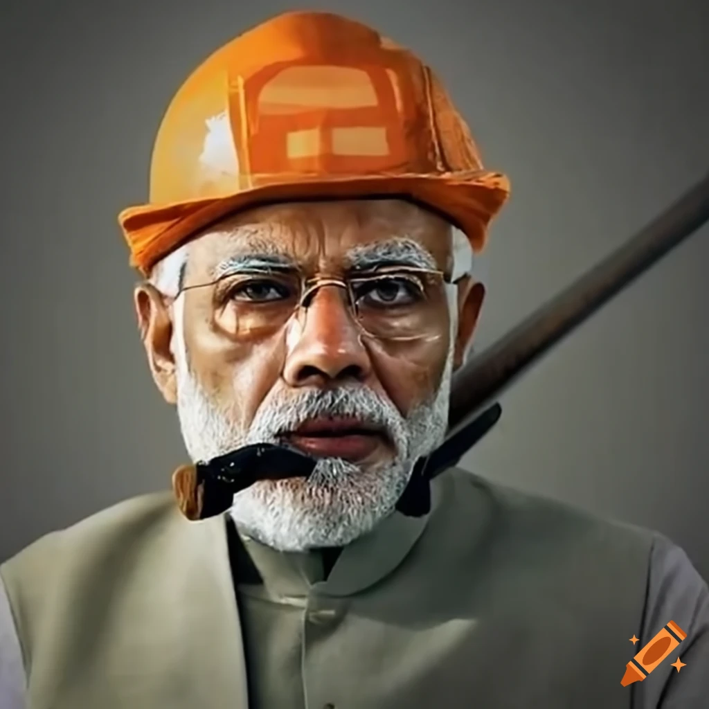 Satirical image of Narendra Modi dressed as a miner on Craiyon