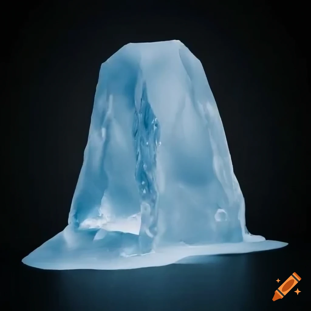 Abstract digital art of melting ice column