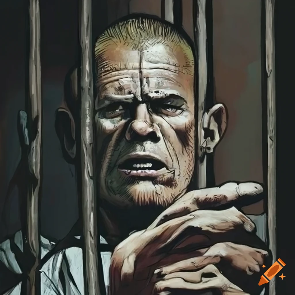 Garfield in a prison break scene, noir style on Craiyon