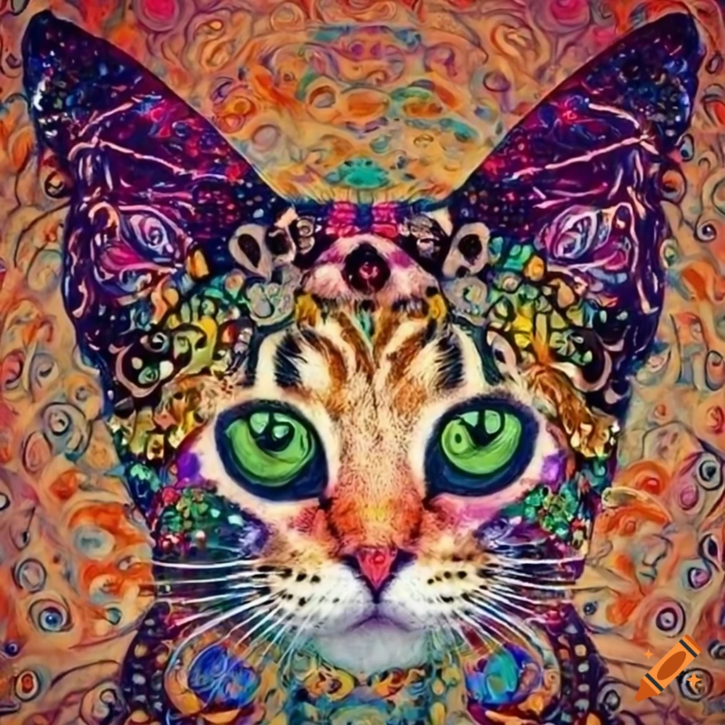 Mandala cat pattern inspired by klimt