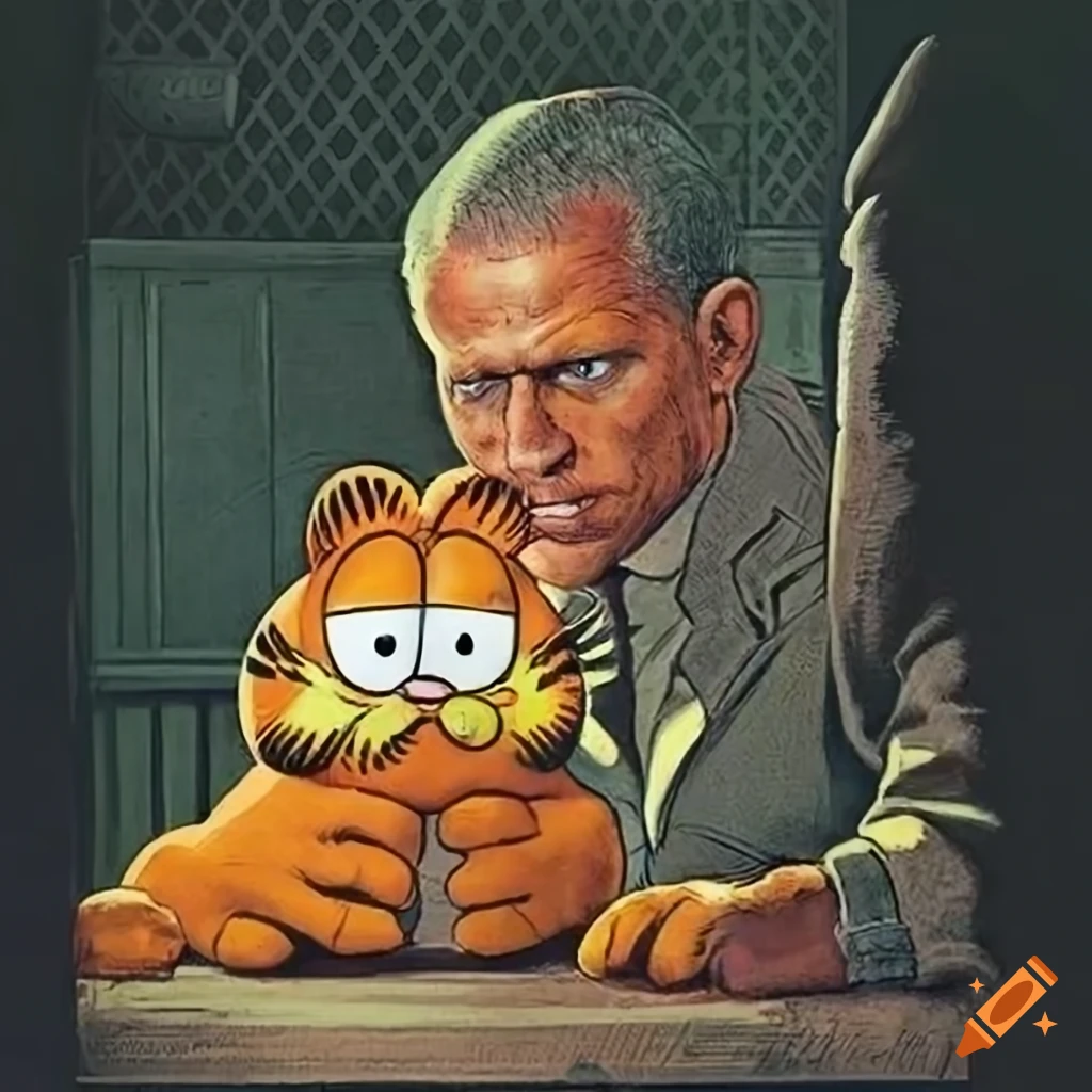 Cover of garfield's prison break graphic novel on Craiyon