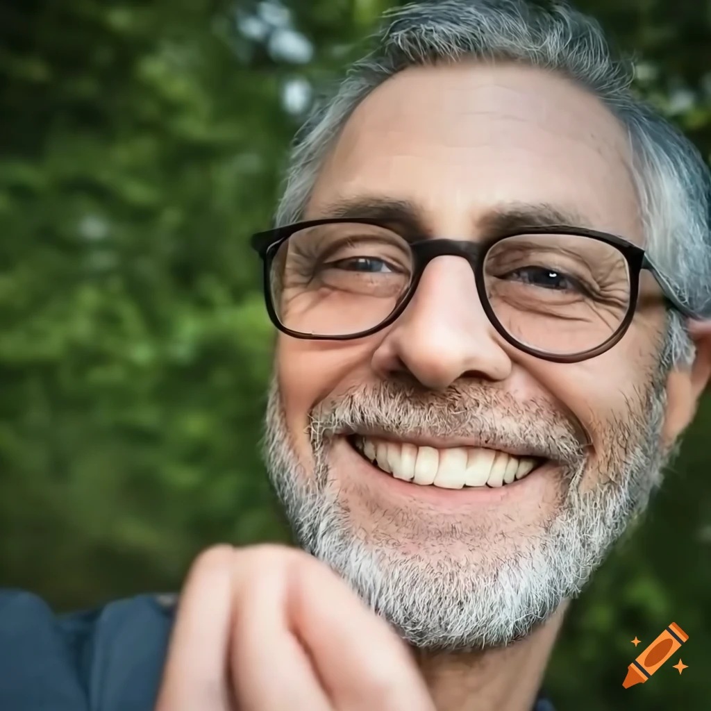 Middle-aged swedish man enjoying nature on Craiyon