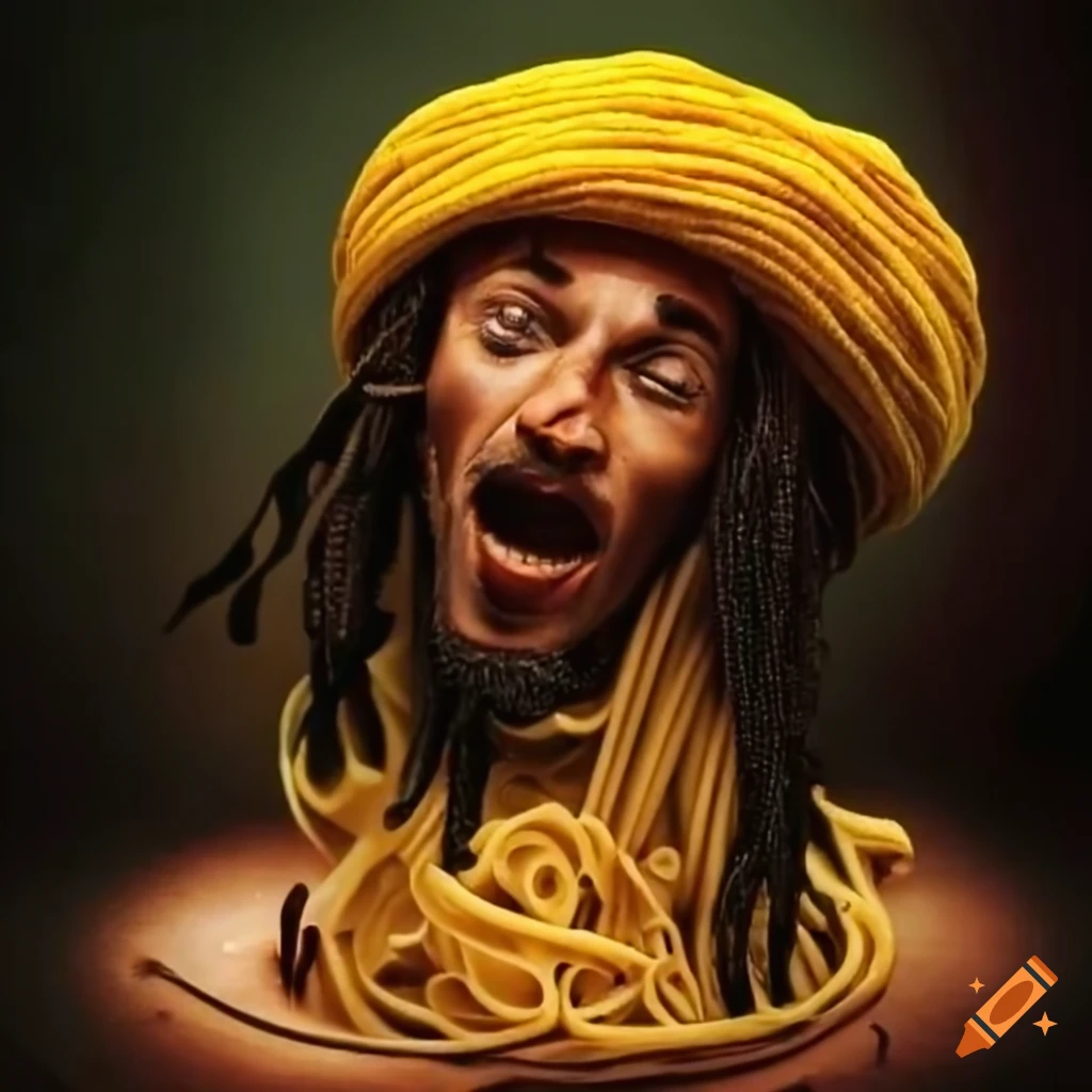 Creative pasta sculpture of jerry garcia on Craiyon