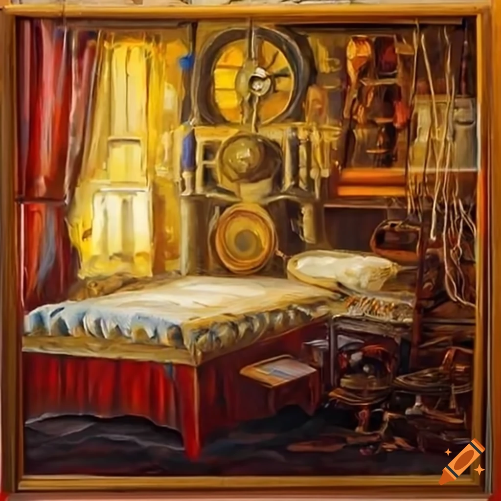 Time machine bed with wires and control panel on Craiyon